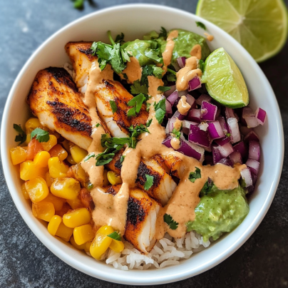 Fish Taco Bowl with Chipotle Lime Mayo Sauce – Her Feast