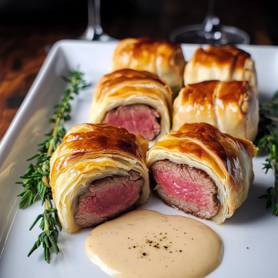 Mini Beef Wellington with Creamy Horseradish Sauce – Her Feast
