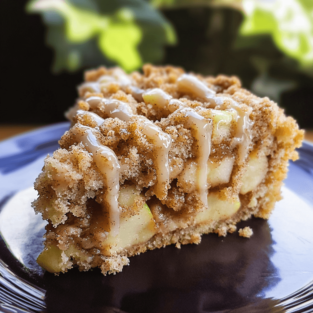 Apple Crumb Cake with Cinnamon Apple Drizzle – Her Feast