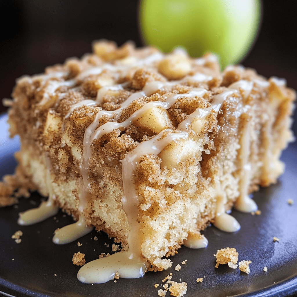 Apple Crumb Cake with Cinnamon Apple Drizzle – Her Feast