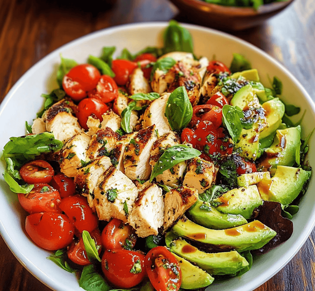 Chicken-Avocado Caprese Salad – Her Feast