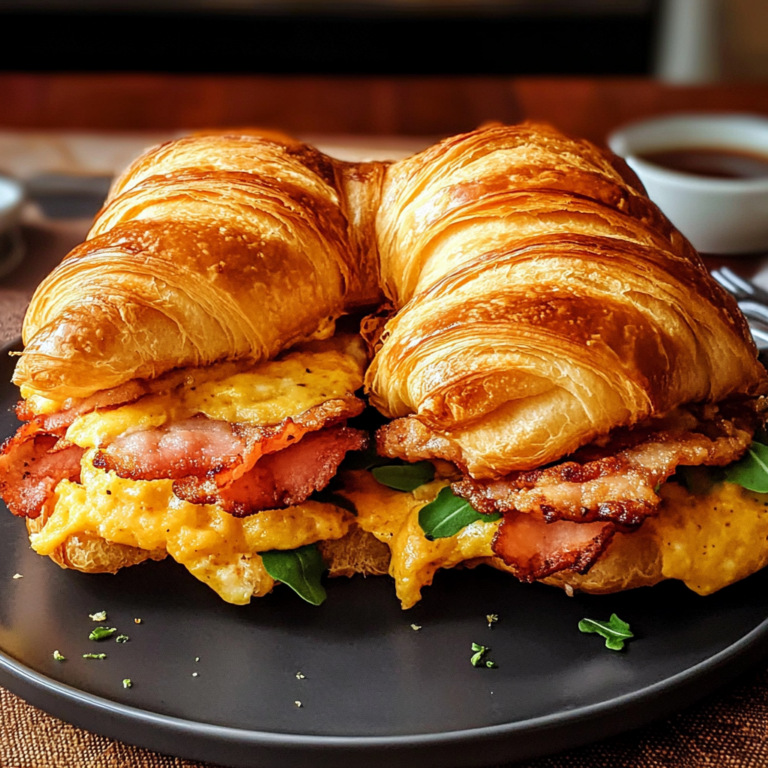 Loaded Croissant Breakfast Sandwich – herfeast.com
