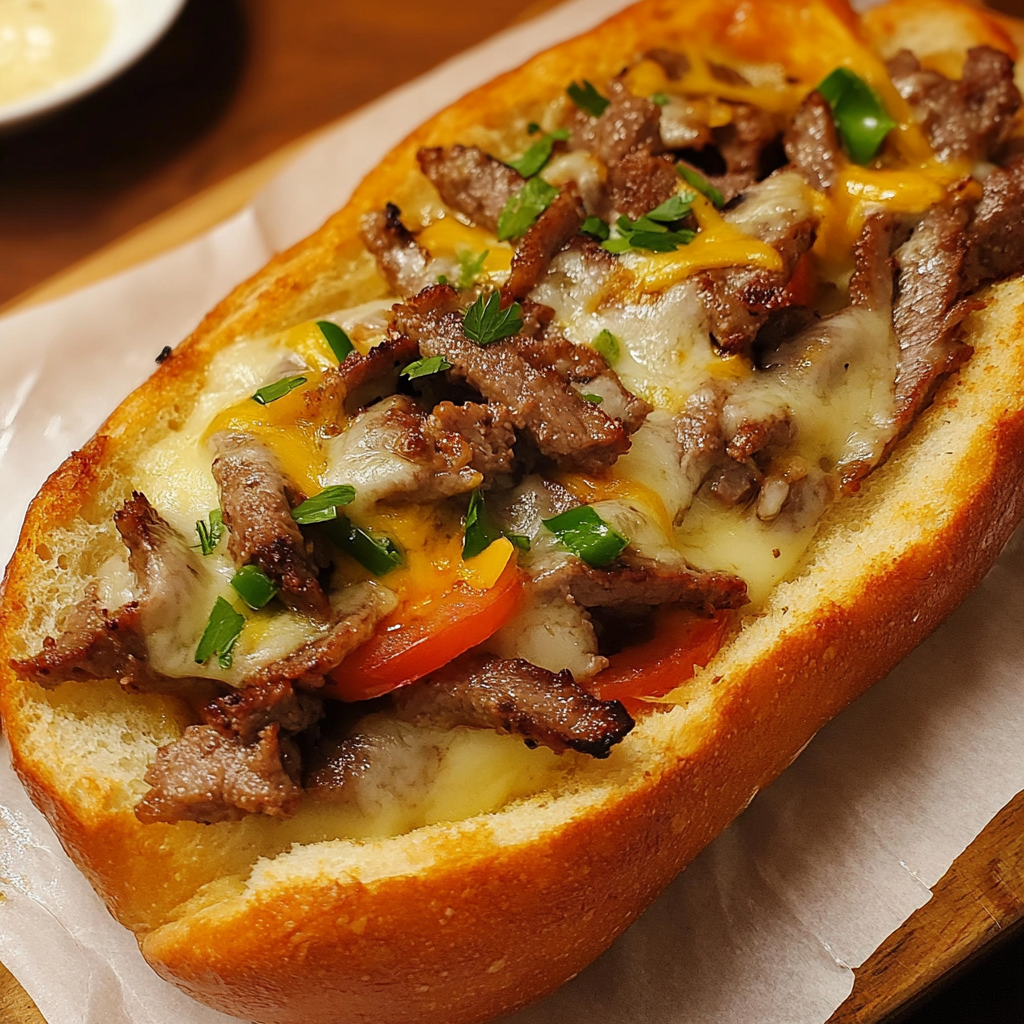 Philly Cheesesteak Cheesy Bread – Her Feast
